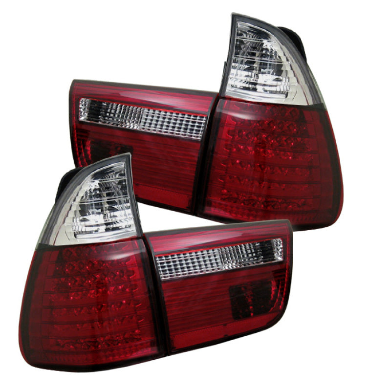 Spyder BMW E53 X5 00-06 4PCS LED Tail Lights Red Clear ALT-YD-BE5300-L ...