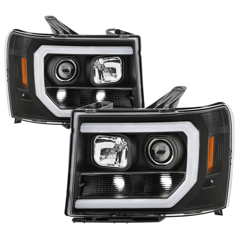 Spyder 07-13 GMC Sierra 1500-3500 Ver 2 Proj Headlights - DRL LED - Al ...
