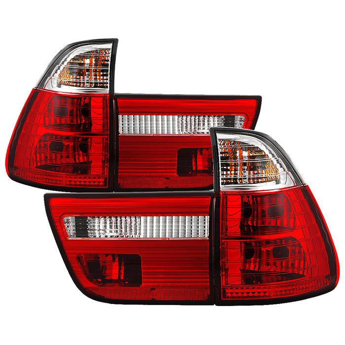 Spyder BMW E53 X5 00-06 4PCS Euro Style Tail Lights- Red Clear ALT-YD ...