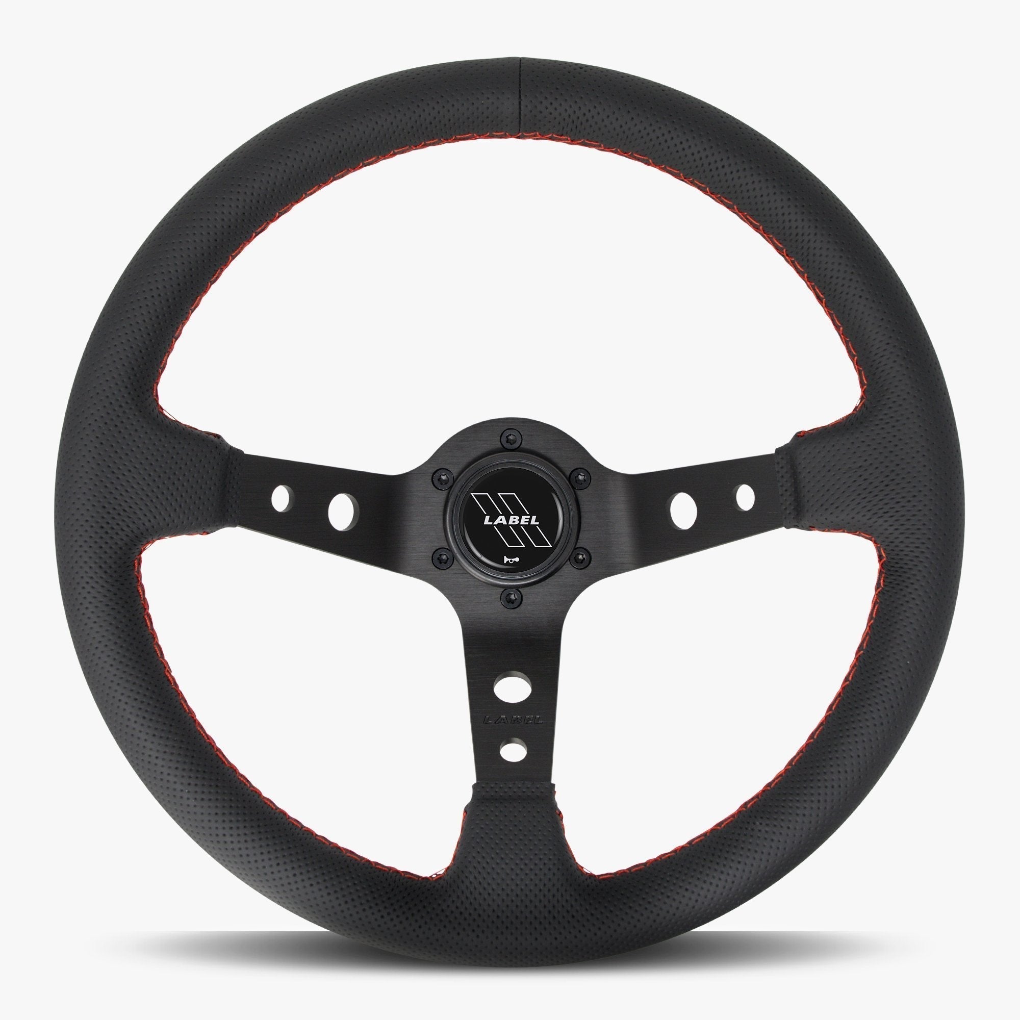 The Daytona | Black Perforated Leather | Black Spoke | Red Stitch ...